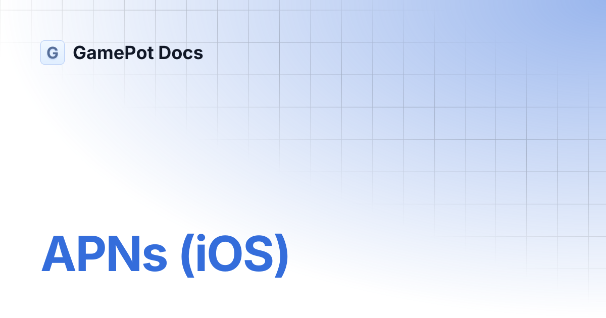 Apns Ios Gamepot Docs